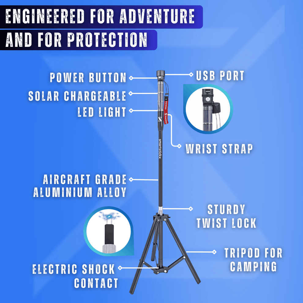 SmartstickX Tactical Walking Stick with Stun Gun | Survival Gear